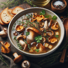 POTAGE CLAIR AUX CHAMPIGNONS - Plats Canailles